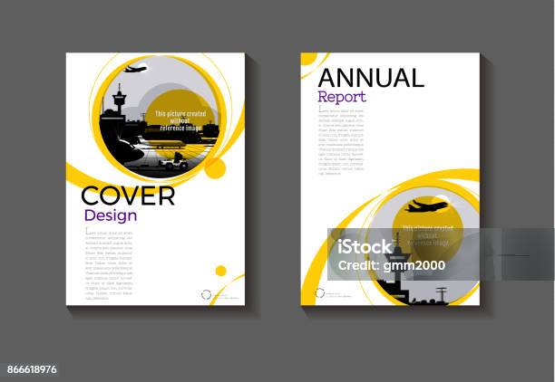 Penutup Abstrak Kuning Desain Lingkaran Sampul Buku Modern Template