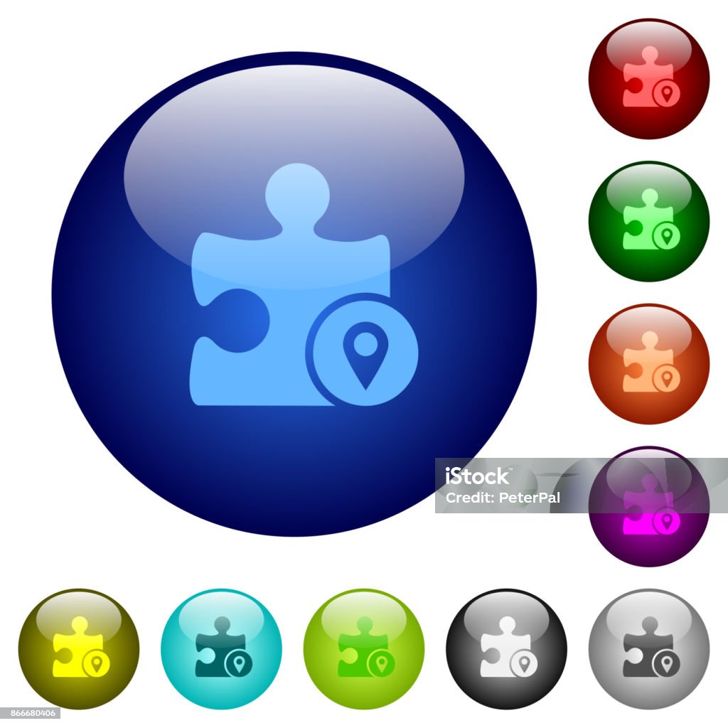 Gps Plugin Color Glass Buttons Stock Illustration Download Image Now