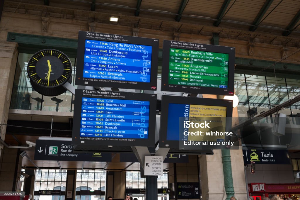 Gare 뒤 노르 파리 북 역 기차에 대한 스톡 사진 및 기타 이미지 기차 도착 출발 시간표 북역 Istock