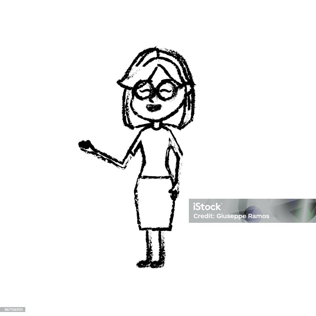 Sosok Wanita Dengan Desain Gaya Rambut Dan Pakaian Elegan Ilustrasi