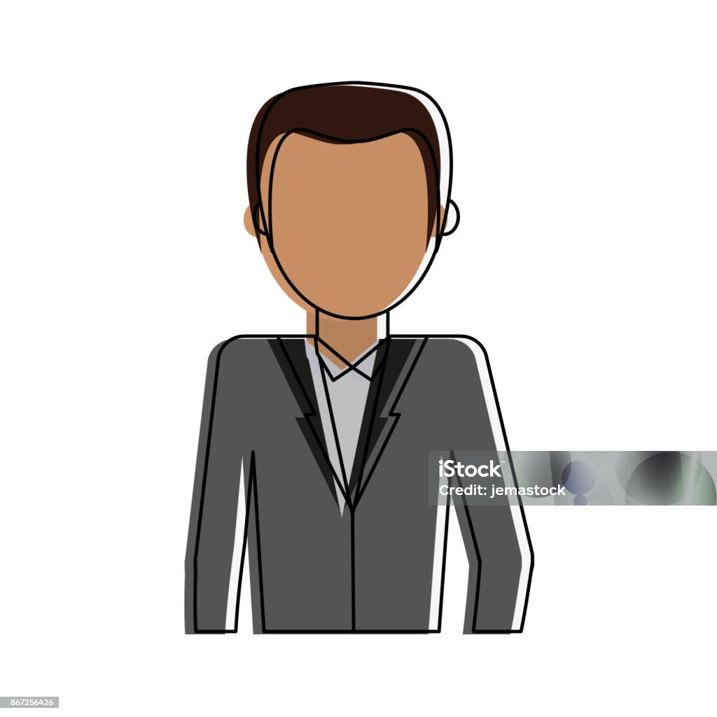 Ilustración De Hombre Con Chaqueta Avatar Retrato Icono De Imagen Y Más Vectores Libres De