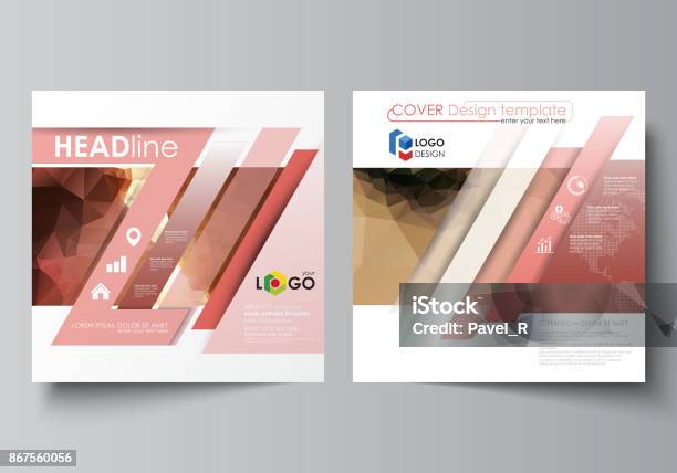 Templat Bisnis Untuk Brosur Desain Persegi Majalah Selebaran Buklet