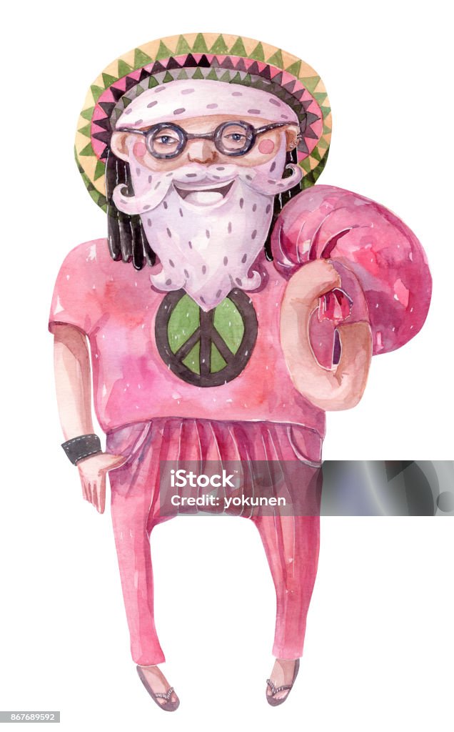 Ilustrasi Raster Besar Dengan Tangan Digambar Indah Rastafarian Santa ... Ilustrasi Raster Besar Dengan Tangan Digambar Indah Rastafarian Santa ...