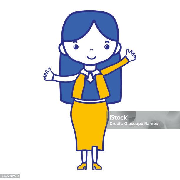 Wanita Dengan Gaya Rambut Dan Desain Pakaian Elegan Ilustrasi Stok