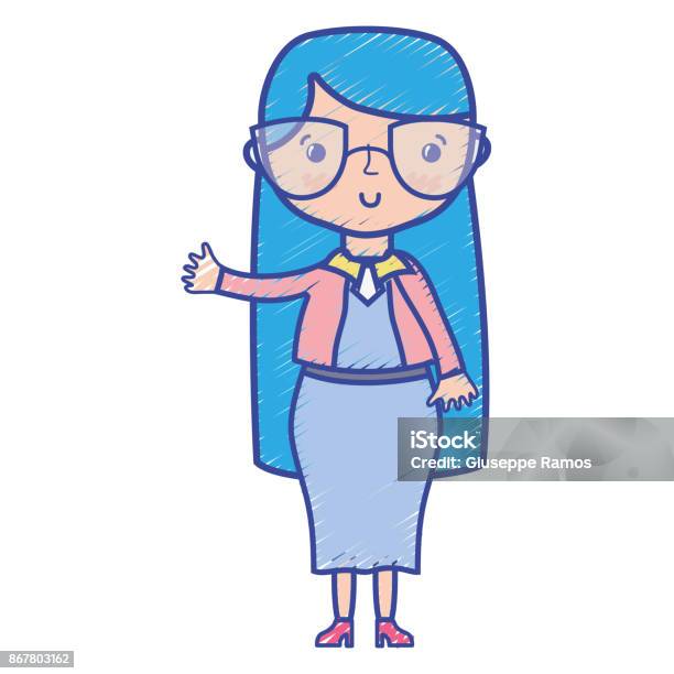 Wanita Dengan Gaya Rambut Dan Desain Pakaian Elegan Ilustrasi Stok