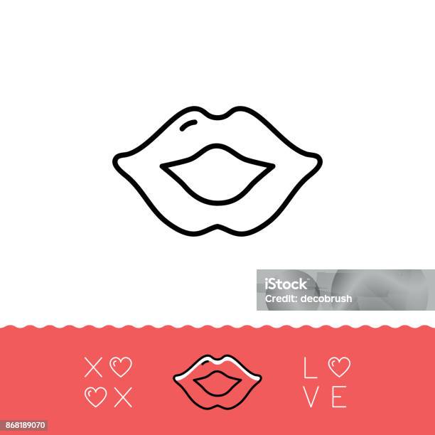 Ikon Bibir Xoxo Pelukan Dan Ciuman Simbol Valentine Tanda Cinta Desain