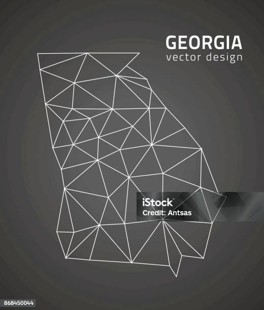 Georgia Black Contour Vector Triangle Polygon Map Stock Illustration ... Georgia Black Contour Vector Triangle Polygon Map Stock Illustration ...