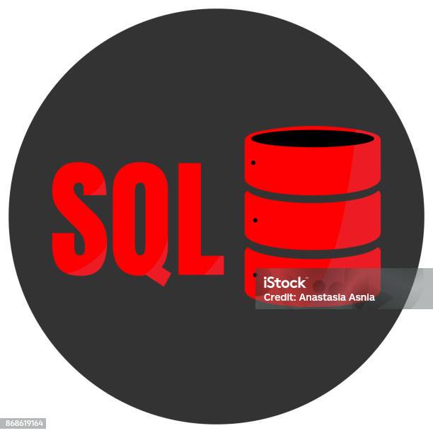 Sql 데이터베이스 아이콘 디자인 Ui 또는 Ux 응용 프로그램 개념에 대한 스톡 벡터 아트 및 기타 이미지 개념 광고