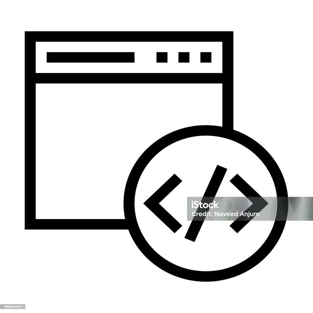 Web コーディングの細い線のベクトルのアイコン Guiのベクターアート素材や画像を多数ご用意 Gui Html よそいきの服