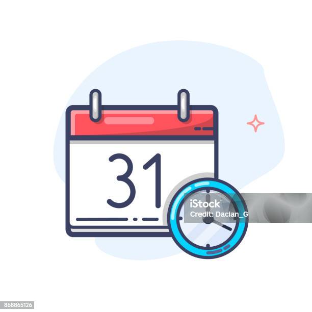 Icône De Calendrier Et Dhorloge De Vecteur Icône De Calendrier Vecteur