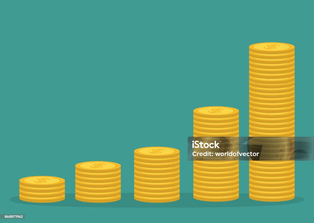 Icône De Piles De Pièce Dor Sous Forme De Diagramme Symbole Du Signe