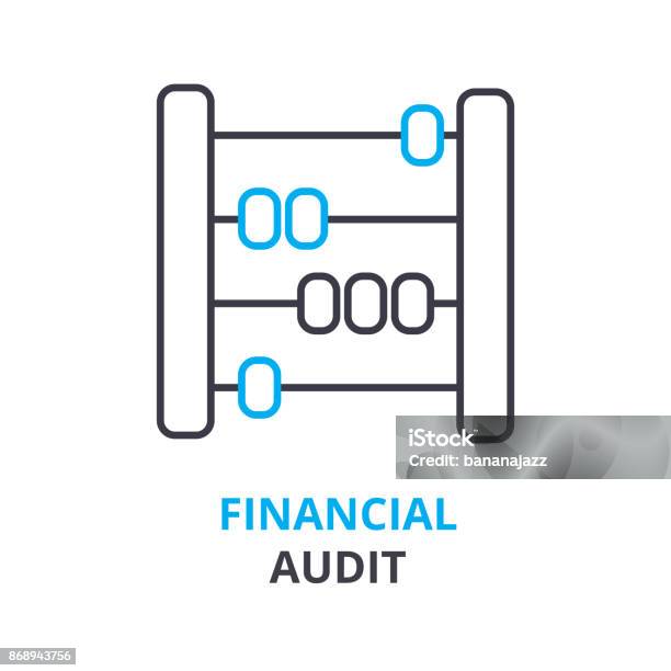 Konsep Audit Keuangan Ikon Kerangka Tanda Linear Piktogram Garis