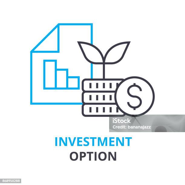 Konsep Opsi Investasi Ikon Kerangka Tanda Linear Piktogram Garis