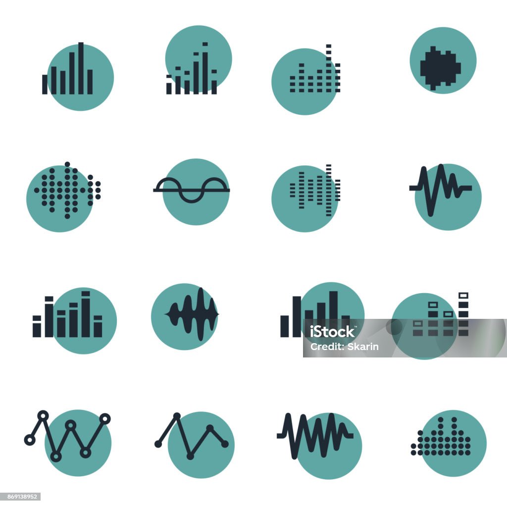 Vector Flat Music Soundwave Icons Set Stock Illustration - Download ... Vector Flat Music Soundwave Icons Set Stock Illustration - Download ...