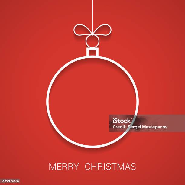 Garis Besar Bola Natal Kartu Ucapan Natal Vektor Ilustrasi Stok Unduh