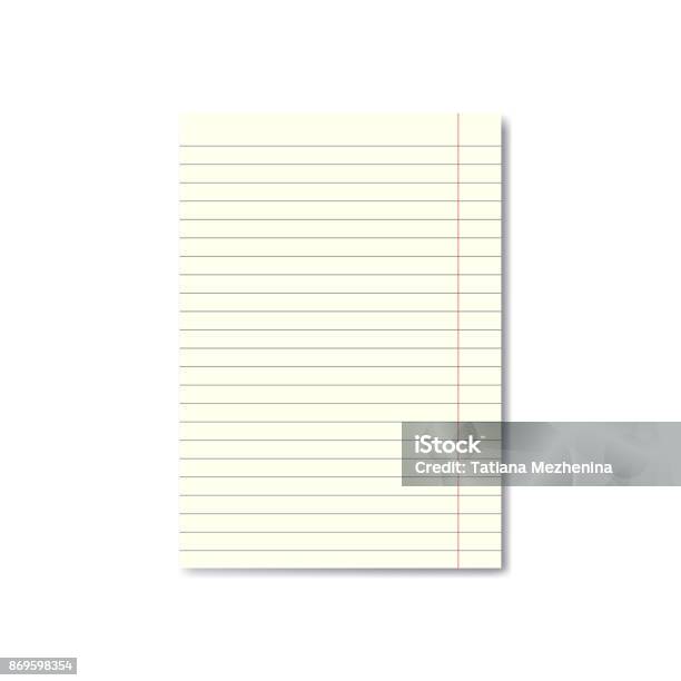 Vector Realistic Lined Paper Sheet With Margins Stock Illustration ... Vector Realistic Lined Paper Sheet With Margins Stock Illustration ...