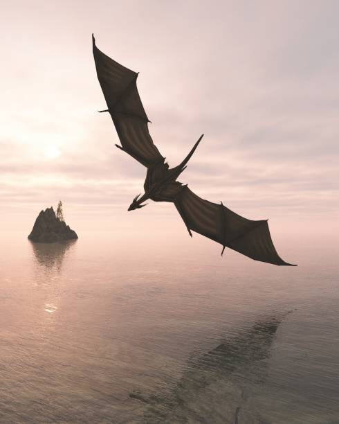 Free Stock Photo of Majestic Red Dragon Flying Over Water | Download ...