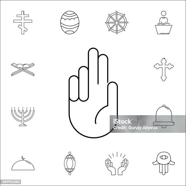 Icône De Méditation De Mains Ensemble Dicônes De La Religion Web