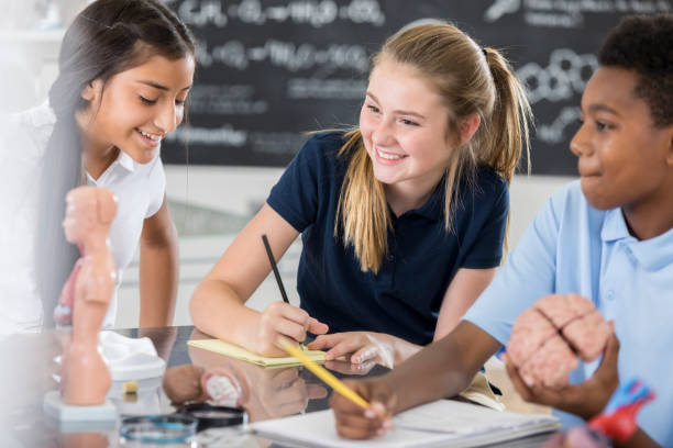 Free Stock Photo of A group of multiethnic students working on project ...