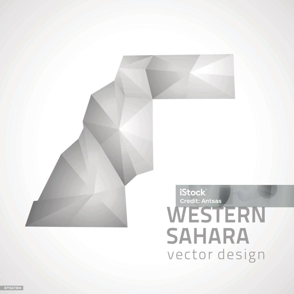 Western Sahara Polygonal Triangle Grey And Silver Vector Map Stock ... Western Sahara Polygonal Triangle Grey And Silver Vector Map Stock ...