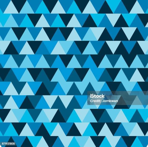 Abstract Blue Triangle Pattern Vector Background Stock Illustration