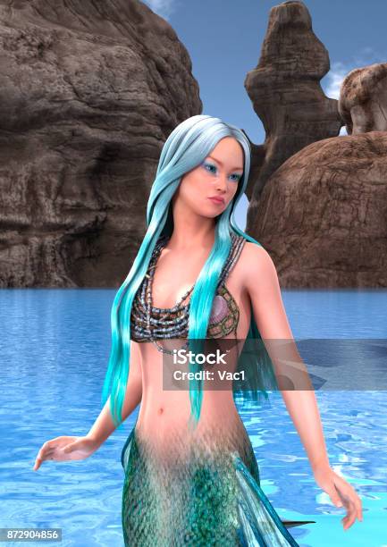 3d 렌더링 판타지 인 어 꼬리에 대한 스톡 사진 및 기타 이미지 꼬리 독일 동화 Istock