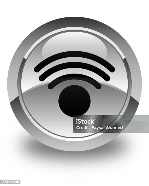 Wifi 아이콘 광택 흰색 라운드 버튼 0명에 대한 스톡 벡터 아트 및 기타 이미지 0명 무선 기술 미국 Istock