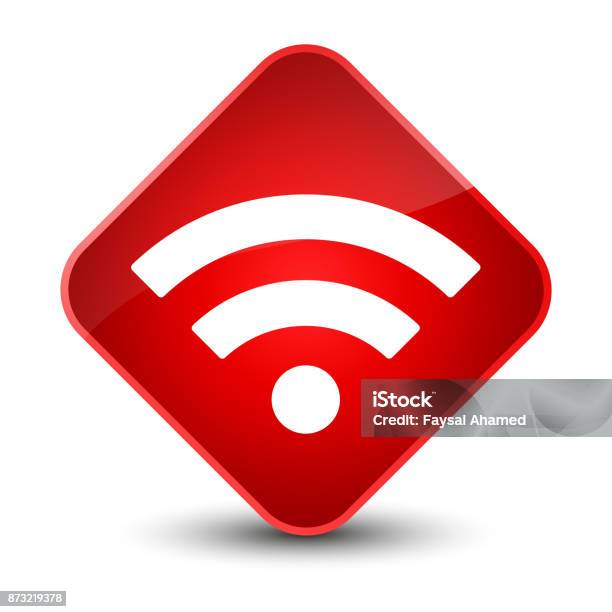 Wifi 아이콘 우아한 붉은 다이아몬드 단추 0명에 대한 스톡 벡터 아트 및 기타 이미지 0명 무선 기술 미국 Istock