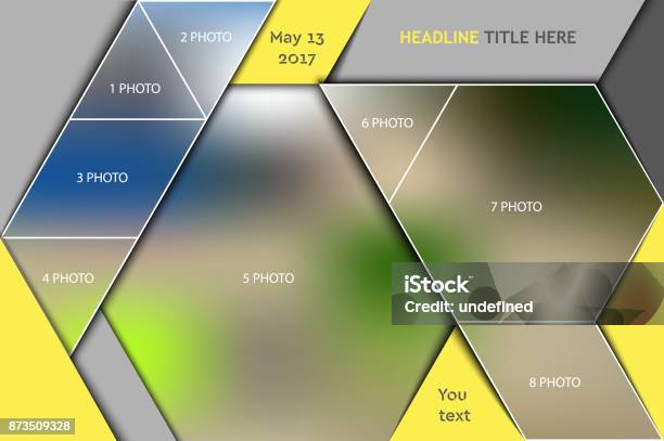 Template Untuk Kolase Foto Dalam Gaya Modern Bingkai Untuk Kliping Mask