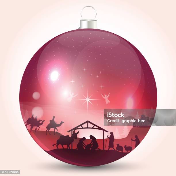 Ilustración De Bola De Navidad Con Pesebre Y Más Vectores Libres De