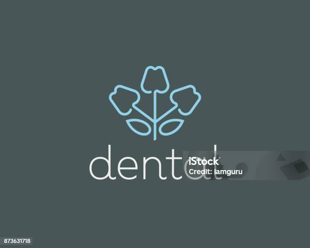 Desain Ikon Dokter Gigi Ikon Vektor Linear Gigitipe Ikon Simbol Bunga