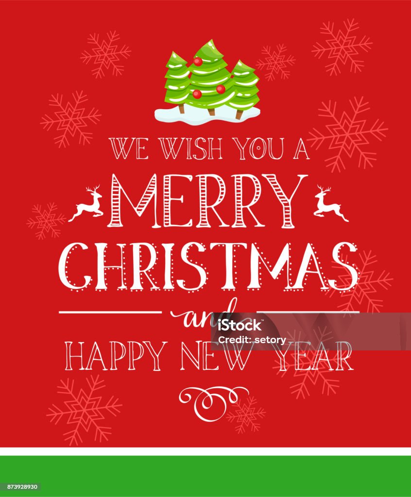 Merry Christmas Typography Card Stock Illustration Download Image Now