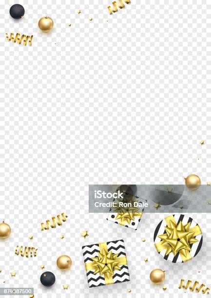 Natal Tahun Baru Kartu Ucapan Latar Belakang Template Bintang Emas