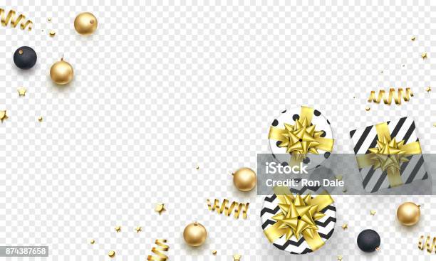 Natal Tahun Baru Kartu Ucapan Latar Belakang Template Bintang Emas