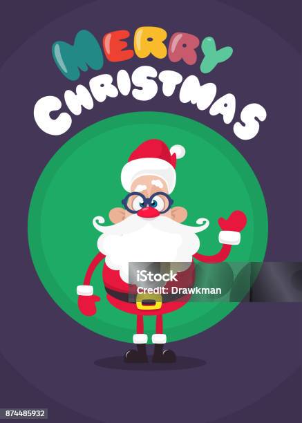 Kartun Lucu Santa Claus Kartu Ucapan Poster Atau Undangan Ilustrasi