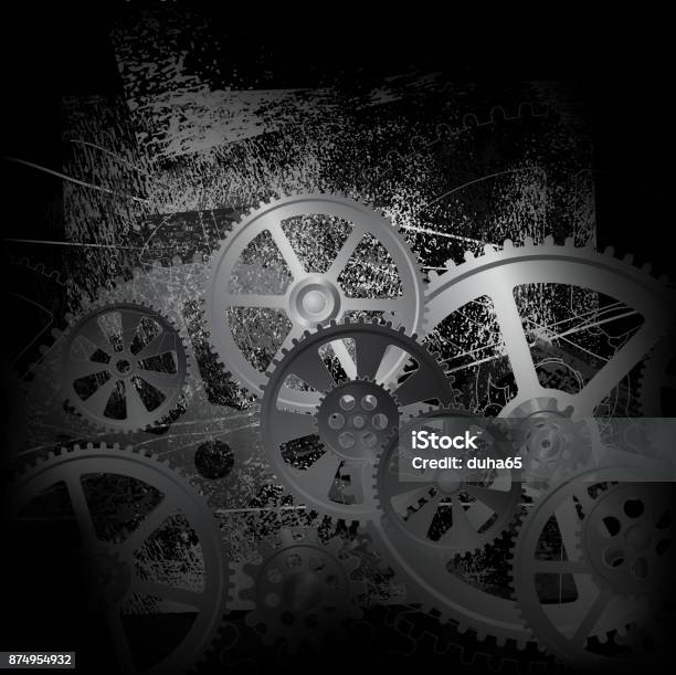Gears 배경기술 강철에 대한 스톡 벡터 아트 및 기타 이미지 강철 개체 그룹 검은색 Istock