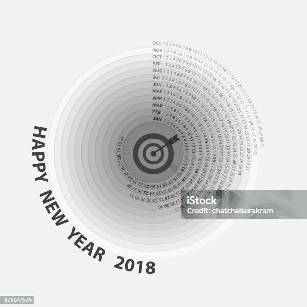 2018 달력 Templatecircle 달력 템플릿입니다 달력 2018 세트의 12 Monthsvector 그림입니다 0명에