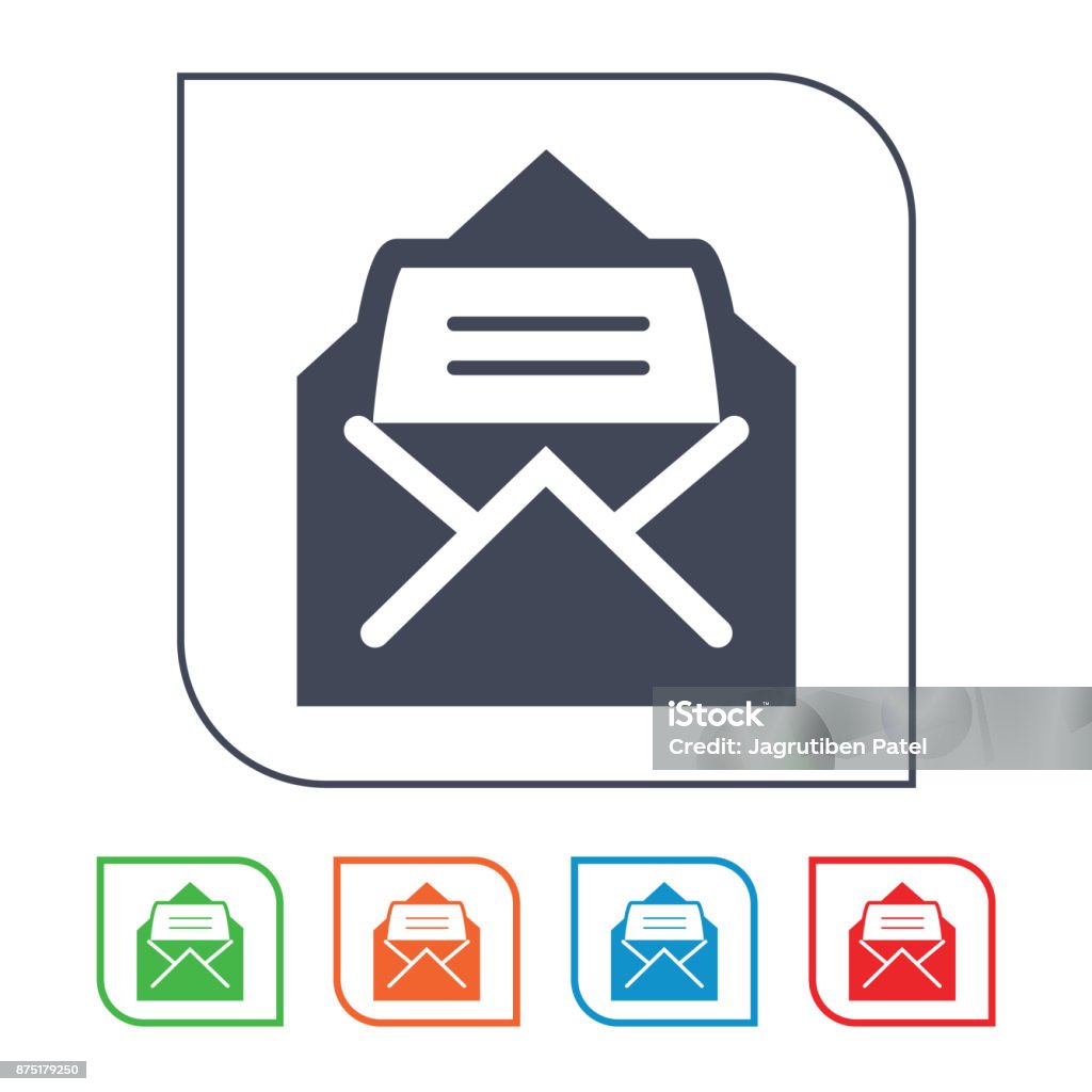 Inbox Mail Flat Concept Stock Illustration Download Image Now