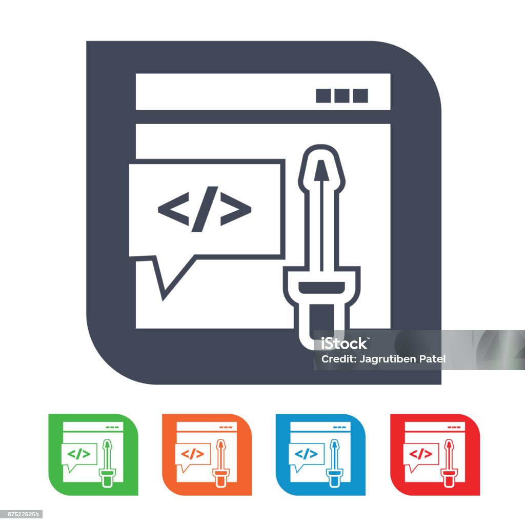 Custom Coding Symbol Programming Icon Vector Stock Illustration Download Image Now Broadcast