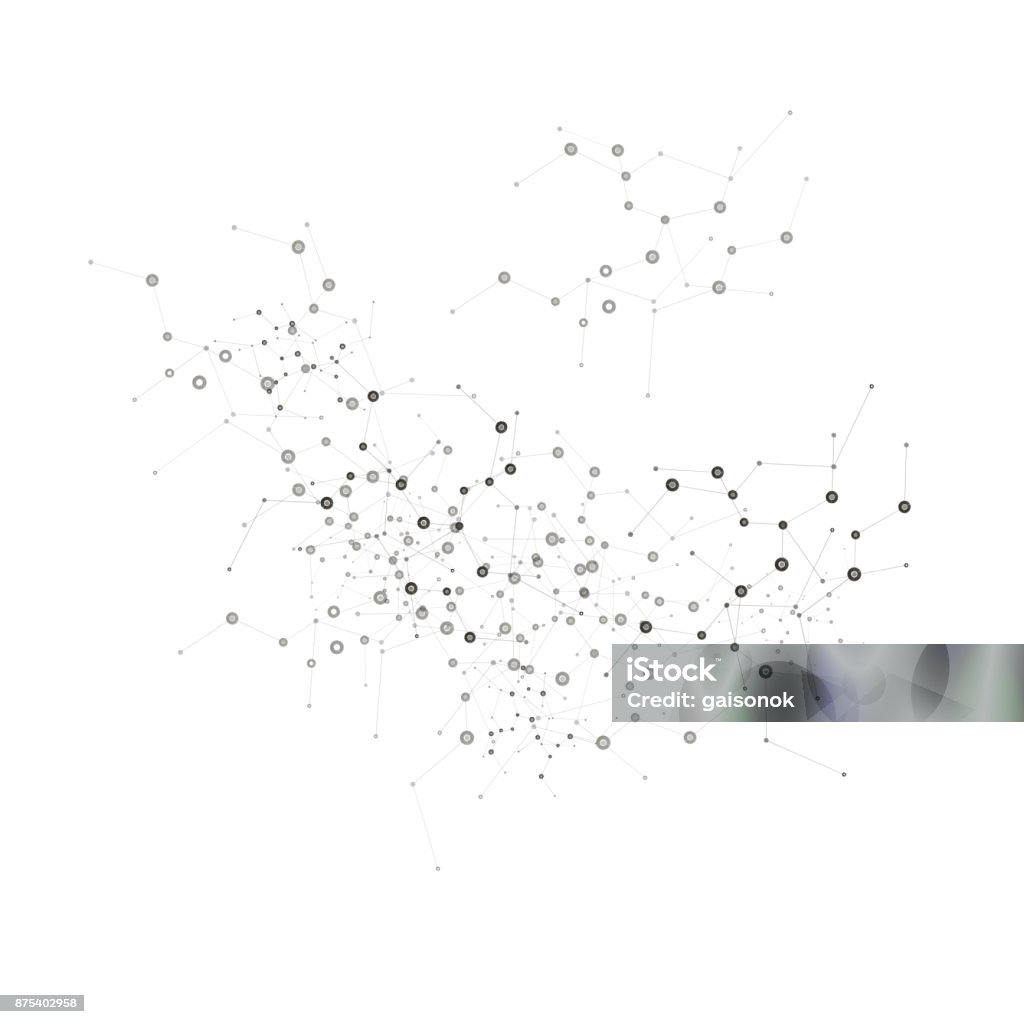 Abstract Connect Background With Dots And Lines Molecule Structure Vector Science Background