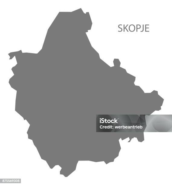 Skopje 마케도니아 회색 그림 실루엣 모양의 지도 0명에 대한 스톡 벡터 아트 및 기타 이미지 0명 국가 지리적 지역