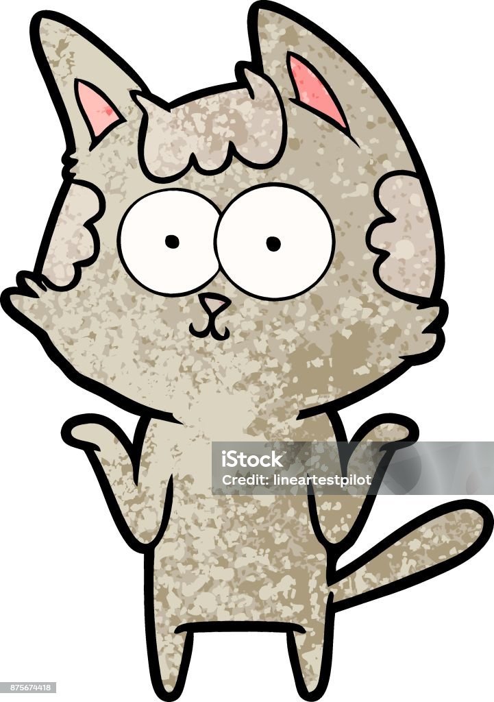 Ilustración de Feliz De La Historieta Gato Encogerse De Hombros Hombros ... Ilustración de Feliz De La Historieta Gato Encogerse De Hombros Hombros ...