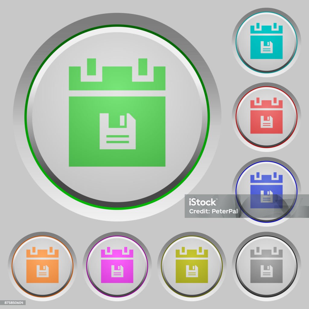 Save Schedule Data Push Buttons Stock Illustration Download Image Now