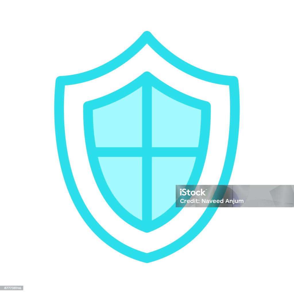 Ikon Vektor Garis Warna Shield Ilustrasi Stok Unduh Gambar Sekarang Antarmuka Pengguna