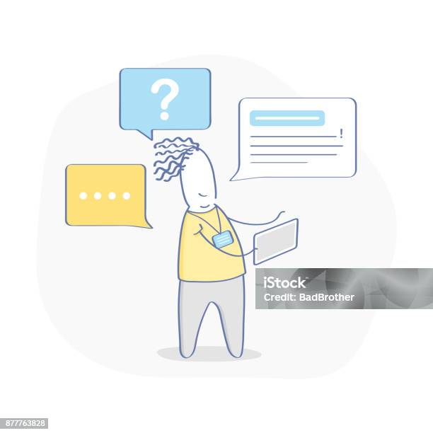 Cute Cartoon Technical Support Operator Vector Illustration Stock ... Cute Cartoon Technical Support Operator Vector Illustration Stock ...