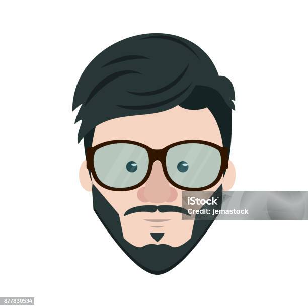 Hipster 얼굴 만화 개념에 대한 스톡 벡터 아트 및 기타 이미지 개념 개인 장식품 고풍스런 Istock