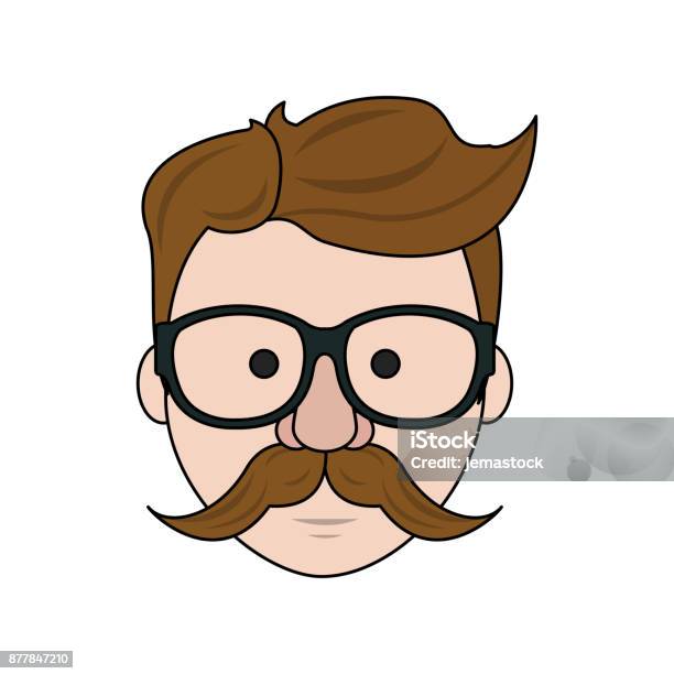 Hipster 얼굴 만화 개념에 대한 스톡 벡터 아트 및 기타 이미지 개념 개인 장식품 고풍스런 Istock