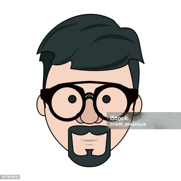 Hipster 얼굴 만화 개념에 대한 스톡 벡터 아트 및 기타 이미지 개념 개인 장식품 고풍스런 Istock