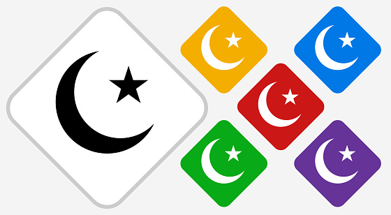 Arabische Mond Und Sterne Farbe Diamant Vektor Icon Stock Vektor Art ... Arabische Mond Und Sterne Farbe Diamant Vektor Icon Stock Vektor Art ...