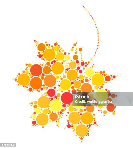 Feuille Dérable Pointillé Dessin Vectoriel Isolé Sur Fond Blanc